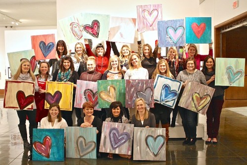 DIY Abstract Heart Painting and a Fun Paint Party
