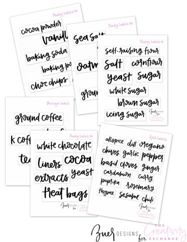 Free Printable Pantry Labels: Hand Lettered