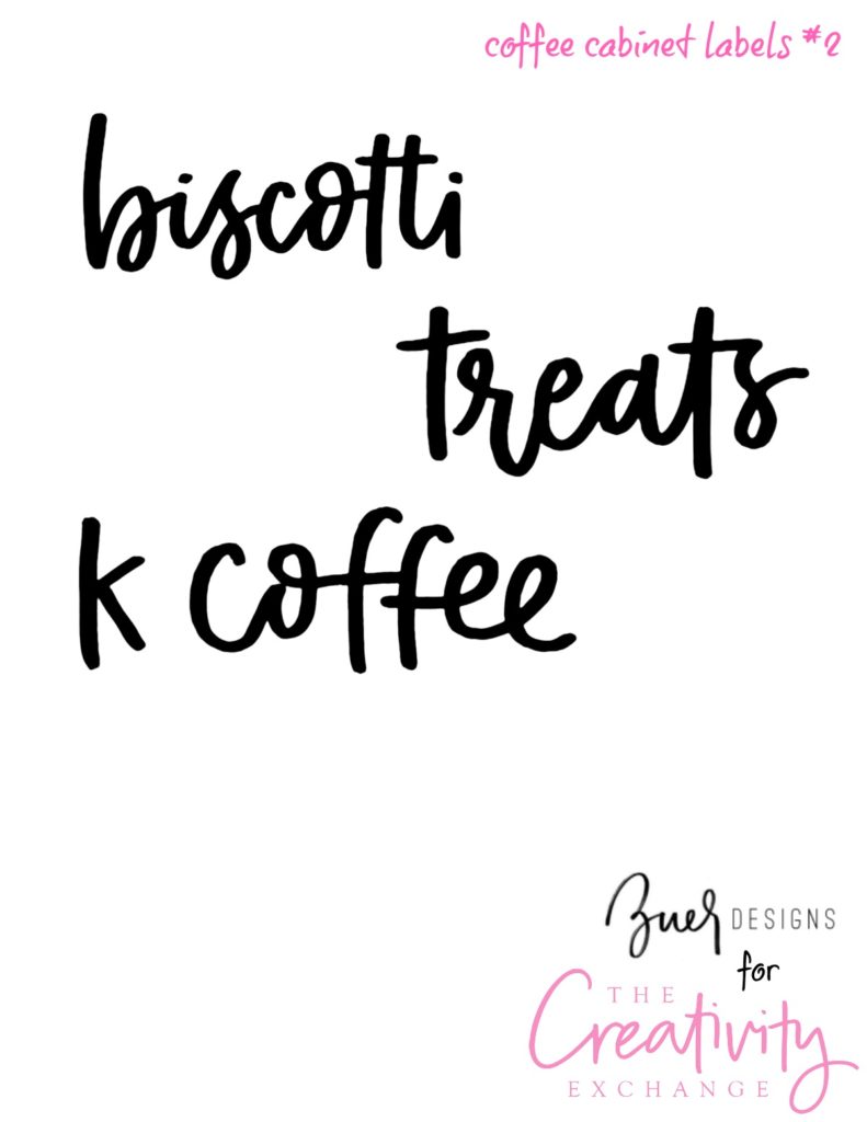 Organized Coffee Cabinet with Printable Labels