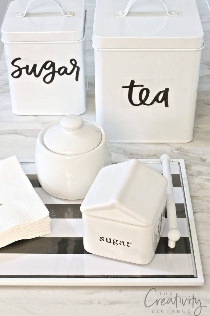 Organized Coffee Cabinet with Printable Labels