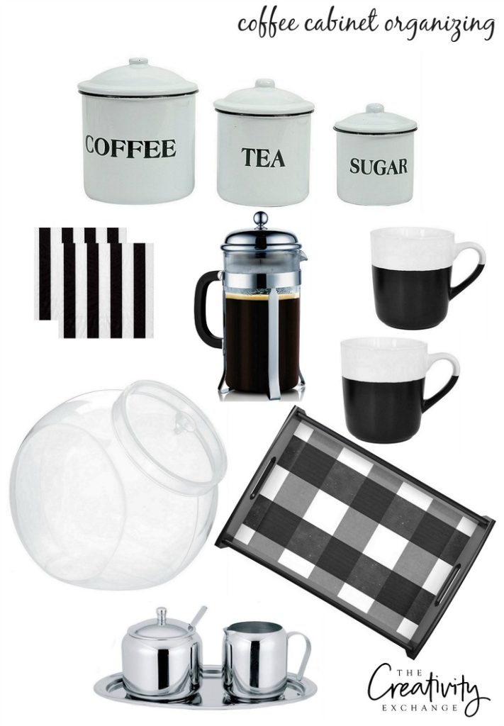 Organized Coffee Cabinet with Printable Labels