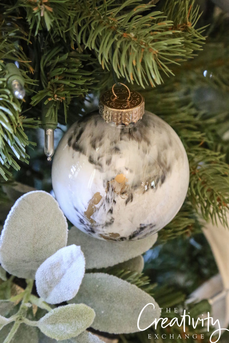 DIY Marbleized Christmas Ornaments